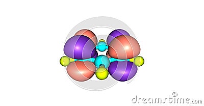 Molecular Orbital Of Benzene Isolated On White Stock Illustration ...