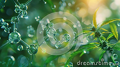 Molecular Structure Of Cannabinoids In Cannabis Plants With Sunlight In ...