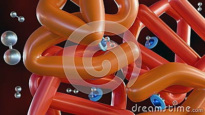 Molecular Structure Of Hemoglobin Attaching Oxygen Molecules Royalty ...