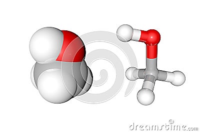 Molecular Structure Of Methanol Or Methyl Alcohol. Atoms Are ...