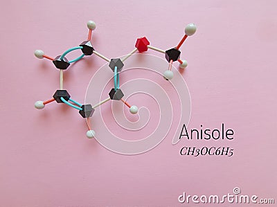 Molecular Structure Model And Chemical Formula Of Anisole Molecule ...