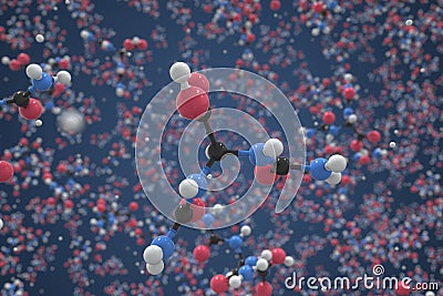 Molecule Of Allantoic Acid, Ball-and-stick Molecular Model. Science ...