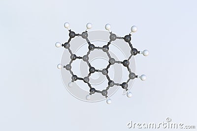 Molecule Of Benzo(ghi)perylene, Isolated Molecular Model. 3D Rendering ...