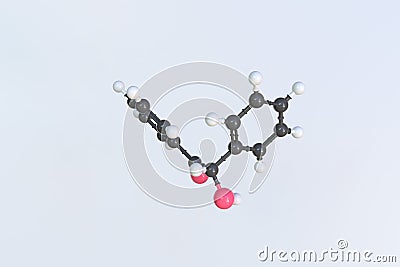 Molecule Of Benzoin, Isolated Molecular Model. 3D Rendering Stock ...