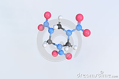 Molecule Of Cyclonite, Isolated Molecular Model. 3D Rendering Royalty ...