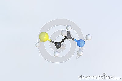 Molecule Of Cysteamine, Isolated Molecular Model. 3D Rendering Royalty ...