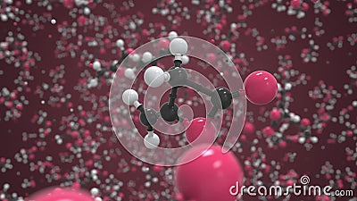 Molecule of Diketene, Conceptual Molecular Model. Scientific Looping 3d ...