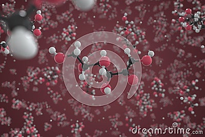Fructose Molecule, Ball-and-stick Molecular Model. Chemical 3d ...