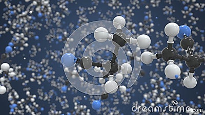 Molecule of Propionitrile, Isolated Molecular Model. Looping 3D ...