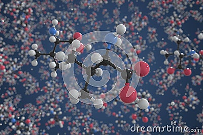 Valine Molecule, Ball-and-stick Molecular Model. Chemical 3d Rendering ...