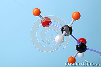 Molecule Of Sugar On Light Blue Background, Closeup And Space For Text ...