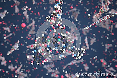 Molecule Of Vancomycin. Molecular Model, Conceptual 3d Rendering ...