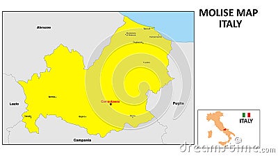 Molise Map. State And District Map Of Molise. Political Map Of Molise ...