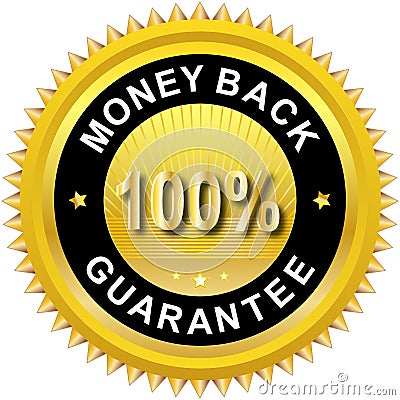 100 MONEY BACK GUARANTEE, PINK and GREEN COLORS ICON LABELS ...