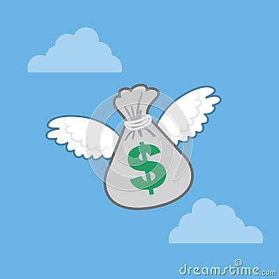 Money Bag Wings Stock Vector - Image: 42759432