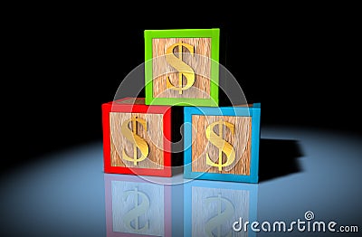 Money Blocks Royalty-Free Stock Photo | CartoonDealer.com #1201113