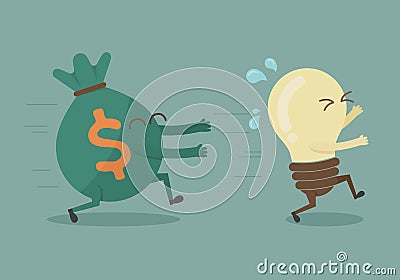 Money Chasing Ideas Cartoon Vector | CartoonDealer.com #35697799