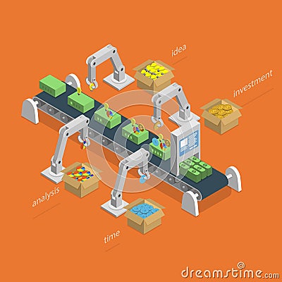 Money Making Process Isometric Concept. Stock Vector - Image: 53512120