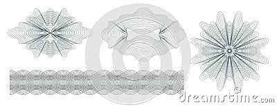 Money Watermark. Geometric Round, Spiral And Secure Guilloches ...