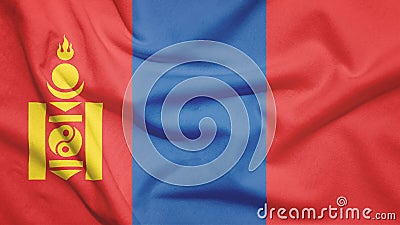 Mongolia Flag With Fabric Texture Royalty-Free Stock Photo ...