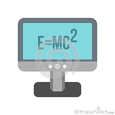 Monitor With The Theory Of Relativity Formula Icon Vector Illustration ...