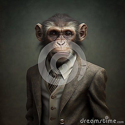 Monkey Of A Dressed In A Formal Business Suit Royalty-Free Stock ...