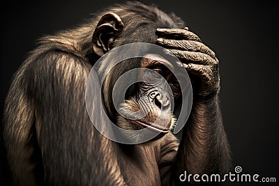 Monkey Making Facepalm Gesture Stock Photo | CartoonDealer.com #268119930