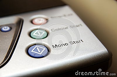 Mono Start Button Of Printer Royalty Free Stock Image - Image: 11065806