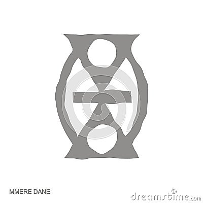 Monochrome Icon With Adinkra Symbol Mmere Dane Vector Illustration ...