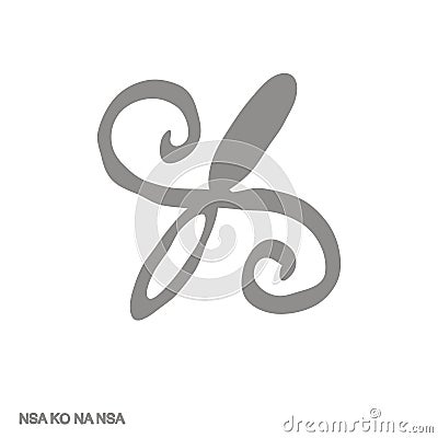 Monochrome Icon With Adinkra Symbol Nsa Ko Na Nsa Cartoon Vector ...