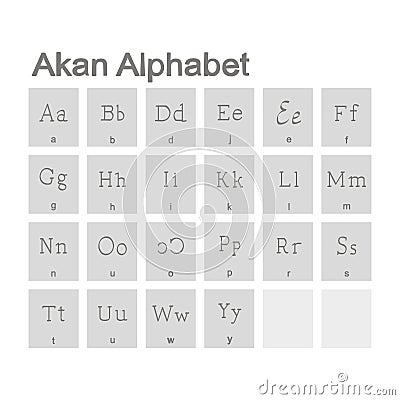 Monochrome Icons With Akan Alphabet Cartoon Vector | CartoonDealer.com ...