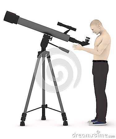 Monocular With Cartoon Character Stock Image | CartoonDealer.com #29302021