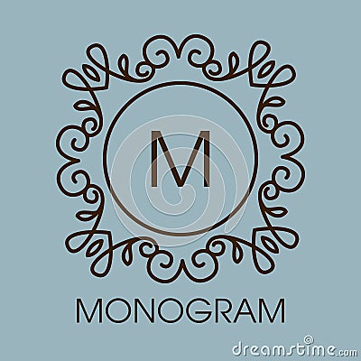 Monogram Design. Vector Floral Outline Frame Or | CartoonDealer.com ...