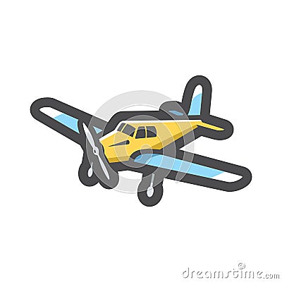 Monoplane Old Plane Vector Icon Cartoon Illustration | CartoonDealer ...