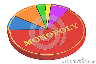 Monopoly Concept With Pie Chart, 3D Rendering Stock Photo ...