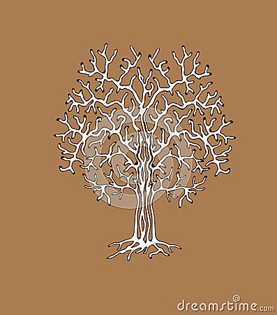The Monotonous Silhouette Of The Tree Cartoon Vector | CartoonDealer ...