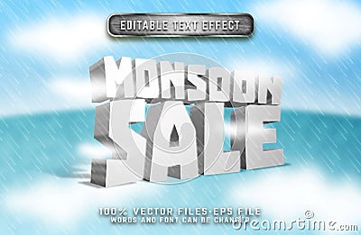 Monsoon 3d Text Effect Premium Vectors | CartoonDealer.com #251090692