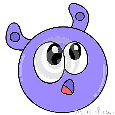 Monster Head Emoticon Glanced Up With A Gawk Expression, Doodle Icon ...