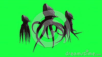 Monster Octopus On Green Screen Royalty-Free Illustration ...