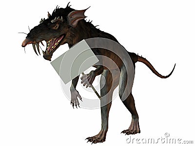 Monster Rat With Sign Royalty Free Stock Images - Image: 4607579