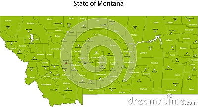 Montana Map Cartoon Vector | CartoonDealer.com #10362443