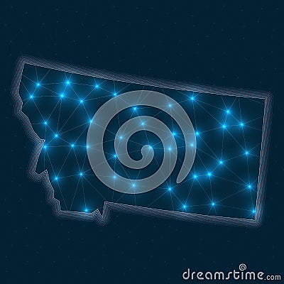 Montana Network Map. Cartoon Vector | CartoonDealer.com #235084805