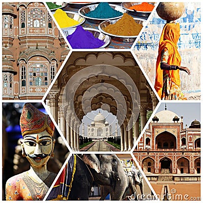 MONUMENTS COLLAGE IN INDIA Stock Photography | CartoonDealer.com #83365034