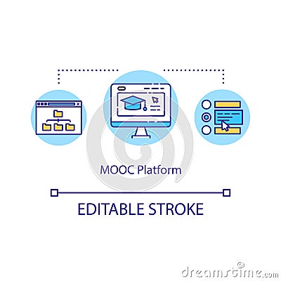 MOOC Platform Concept Icon Cartoon Vector | CartoonDealer.com #191326261