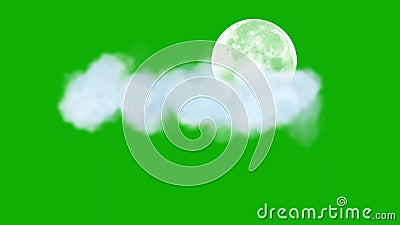Moon and Clouds Motion Graphics with Green Screen Background Stock ...