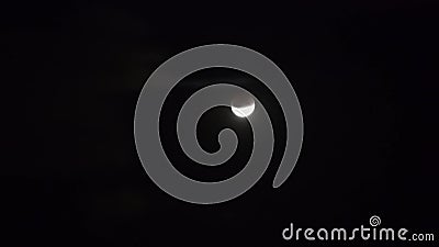 Moon Moving on Night Sky during Partial Eclipse Stock Footage - Video ...