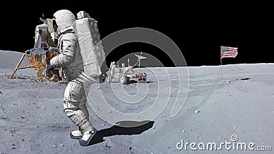 Moonwalk Dancing of Astronaut on the Moon. Elements of this Video ...