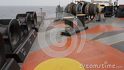 Mooring Equipment on Deck of Ship Stock Video - Video of steel, winch ...