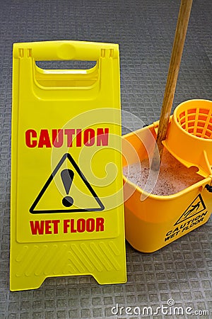 Mopping Floor Warning Sign Royalty Free Stock Photography - Image: 29063647