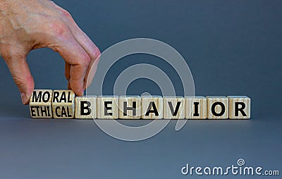 Moral Or Ethical Behavior Symbol. Businessman Turns Cubes, Changes ...